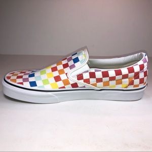 Vans | Shoes | Vans Classic Slip On Rainbow Checkerboard Sneakers ...
